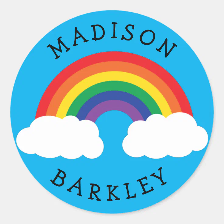Rainbow Cute Kids Envelope Seal Stickers | Zazzle