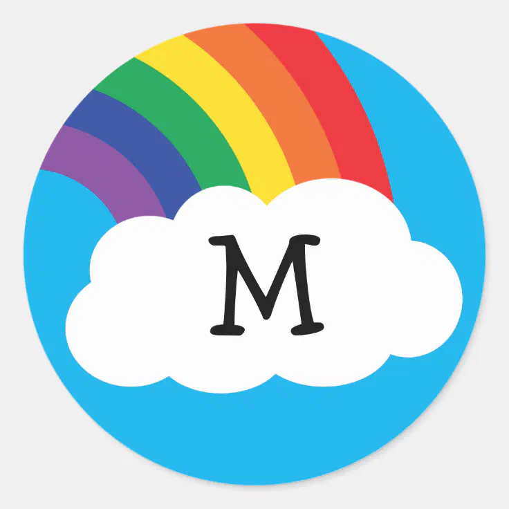 Rainbow Cute Kids Name Envelope Seal Stickers | Zazzle