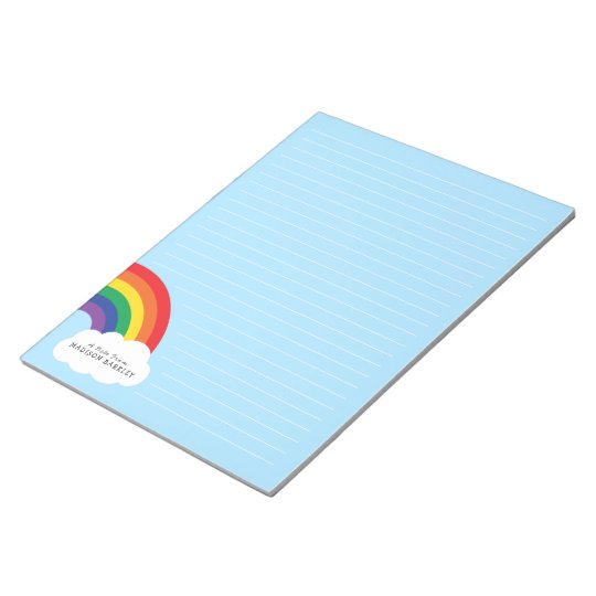 Rainbow Cute Kids Personal Stationary Notepad | Zazzle.com