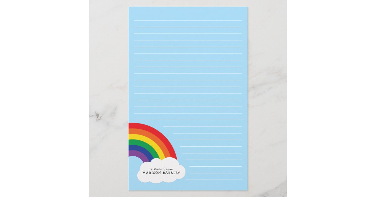 Rainbow Cute Kids Stationery | Zazzle