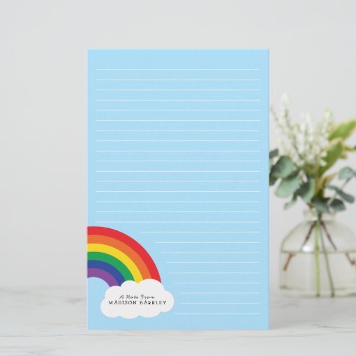 Rainbow Cute Kids Stationery | Zazzle