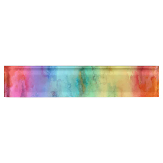 Rainbow Desk Name Plate | Zazzle