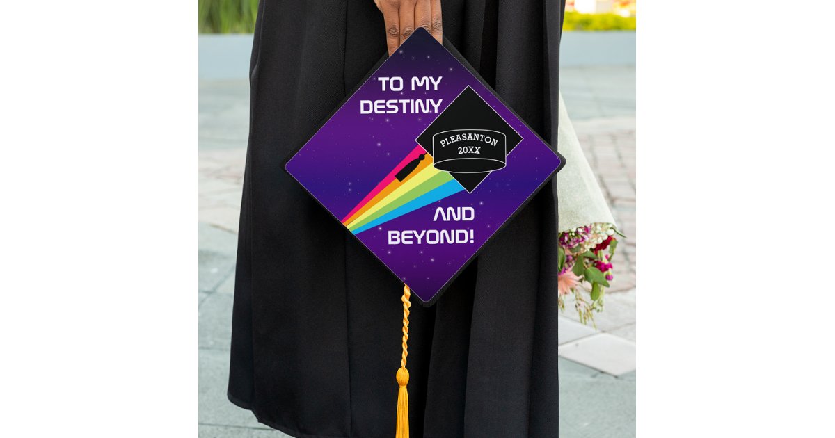 Rainbow Destiny Personalized Graduation Cap Topper | Zazzle