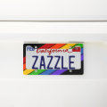Rainbow Diagonal Stripe License Plate Frame | Zazzle