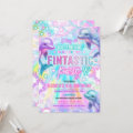 Rainbow Dolphin Under The Sea Birthday Party Invitation | Zazzle