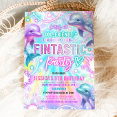 Rainbow Dolphin Under The Sea Birthday Party Invitation | Zazzle