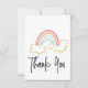 Rainbow Doodle Art Thank You Script Colorful Card | Zazzle