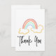 Rainbow Doodle Art Thank You Script Colorful Card | Zazzle