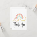Rainbow Doodle Art Thank You Script Colorful Card | Zazzle