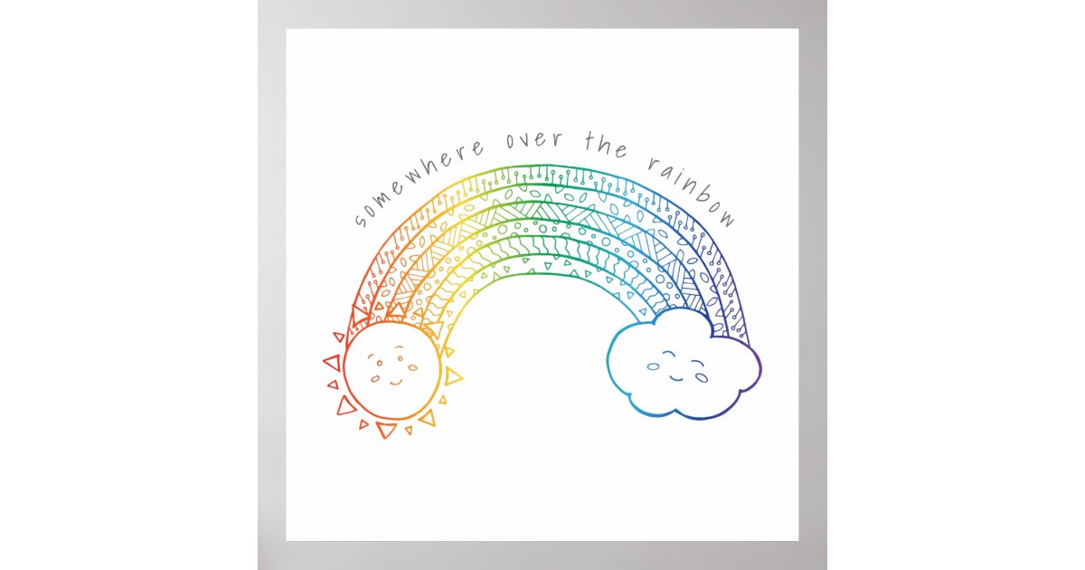 Rainbow Doodle Print | Zazzle.com