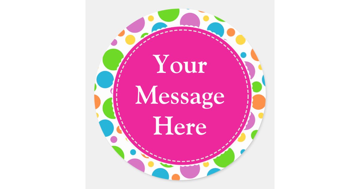 Rainbow Dots Classic Round Sticker | Zazzle