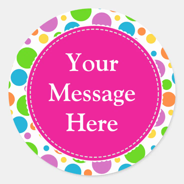 Rainbow Dots Classic Round Sticker | Zazzle