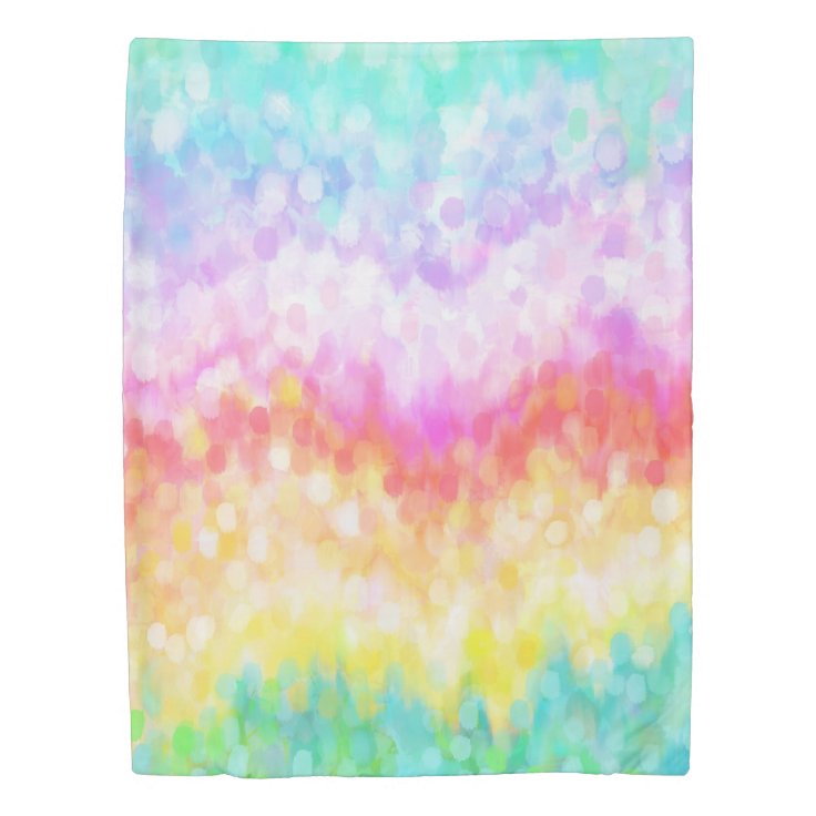 Rainbow Dots Pastel Twin Duvet Cover | Zazzle