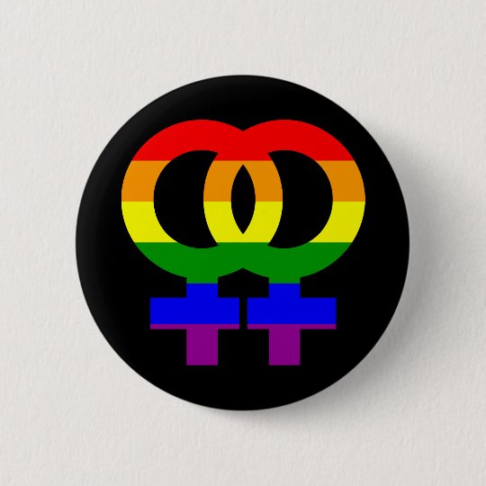 Rainbow Double Female Symbol Button | Zazzle.com