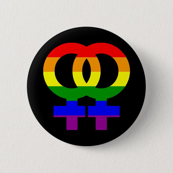 Rainbow Double Female Symbol Button | Zazzle.com