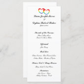 "Rainbow Double Hearts" Wedding Program | Zazzle