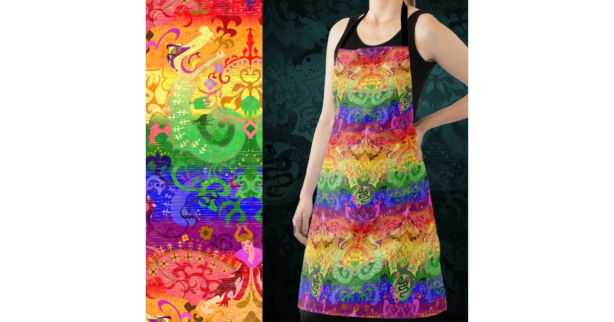 Rainbow Dragon Damask - Gay Pride Flag Colors Apron | Zazzle