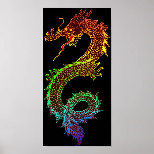 Rainbow Dragon Poster | Zazzle