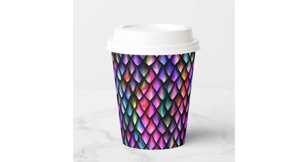 Rainbow Dragon Scales Paper Cups | Zazzle