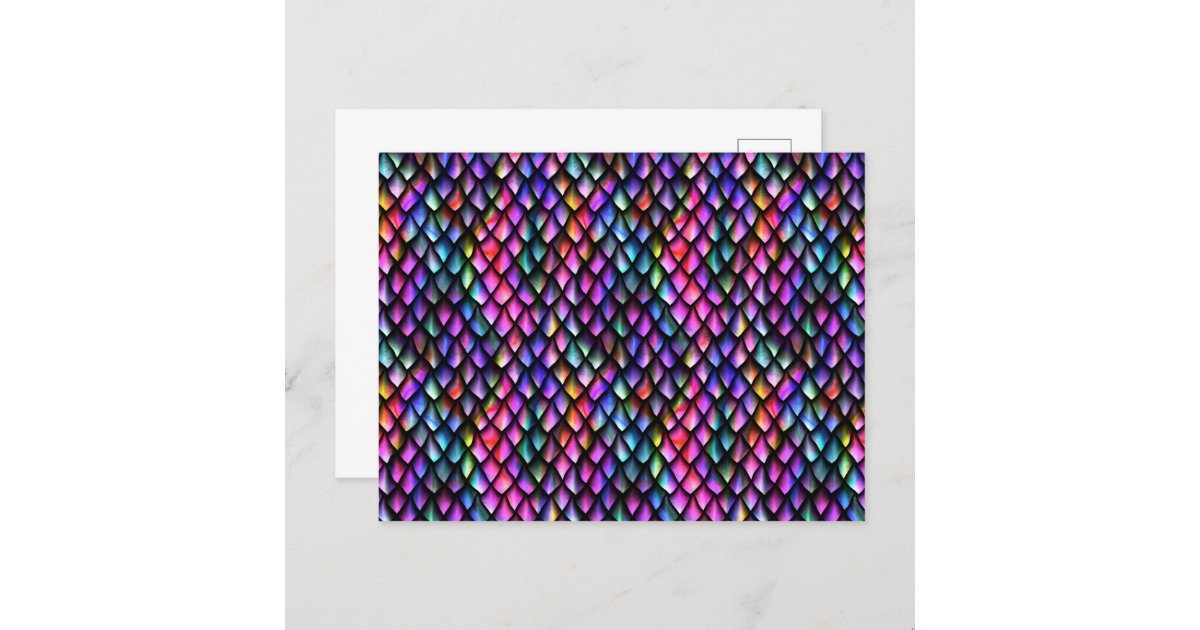 Rainbow Dragon Scales Postcard | Zazzle