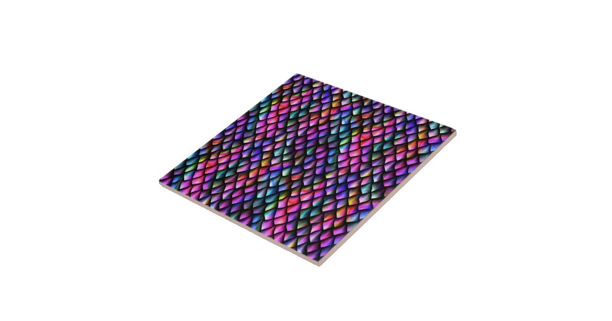 Rainbow Dragon Scales Tile | Zazzle