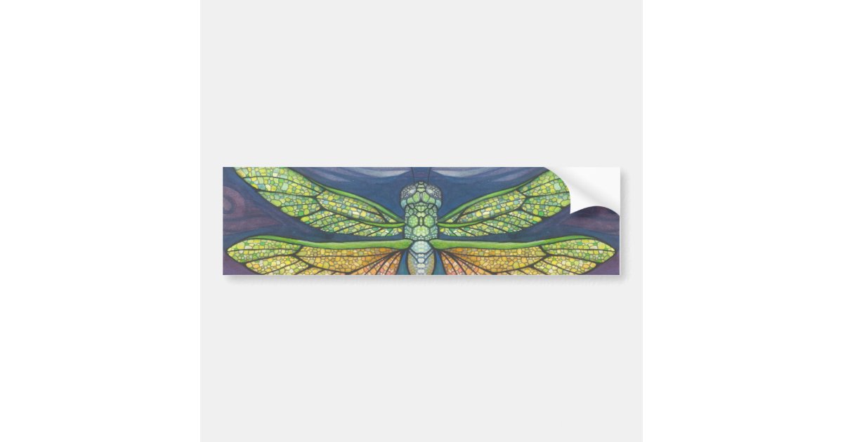 Rainbow Dragonfly Bumper Sticker Colorful Decal | Zazzle