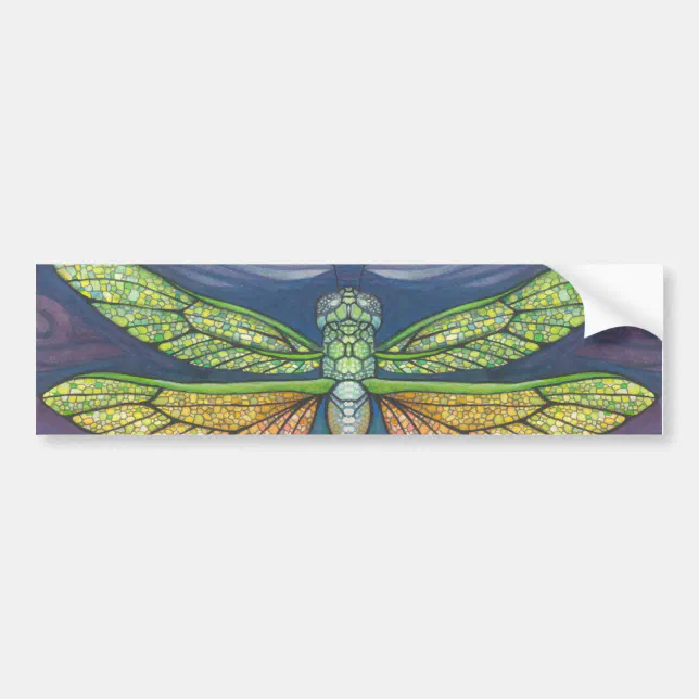 Rainbow Dragonfly Bumper Sticker Colorful Decal | Zazzle