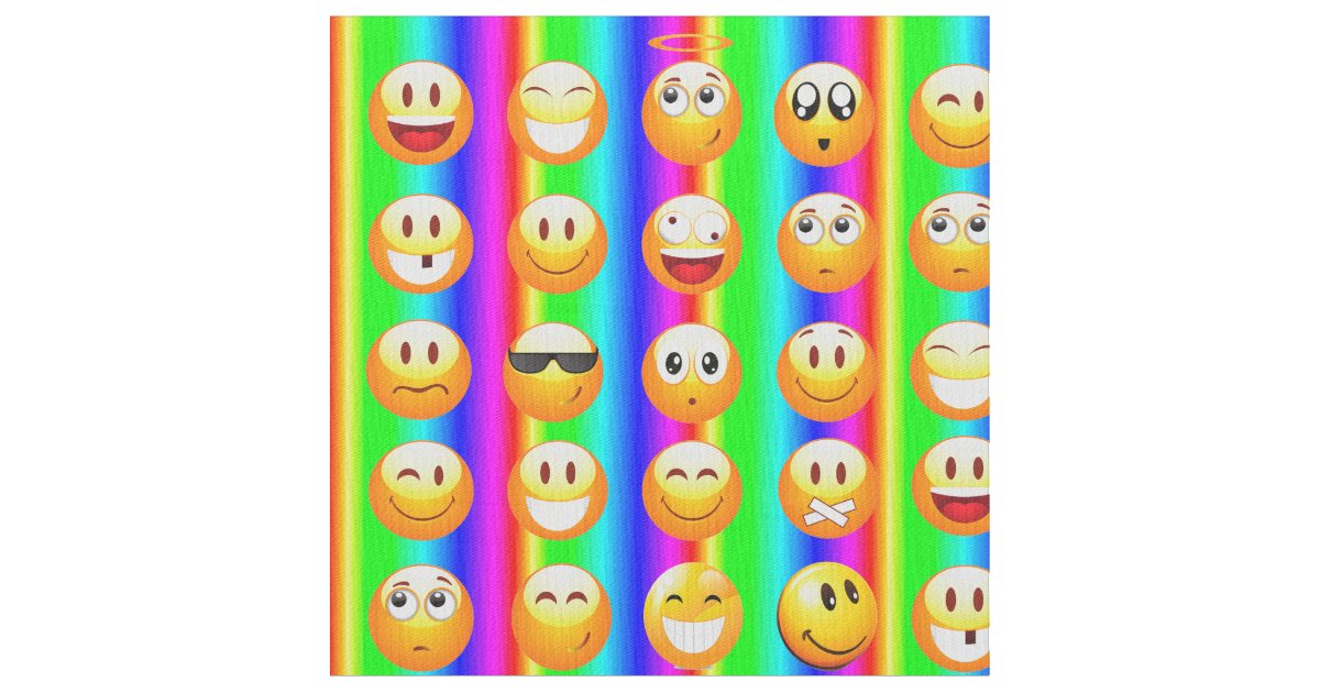 rainbow emoji fabric | Zazzle