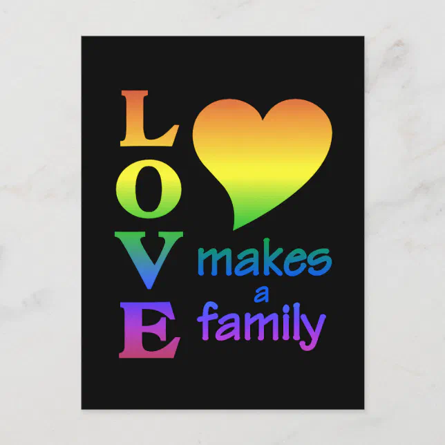 Rainbow Family postcard, customize Postcard | Zazzle