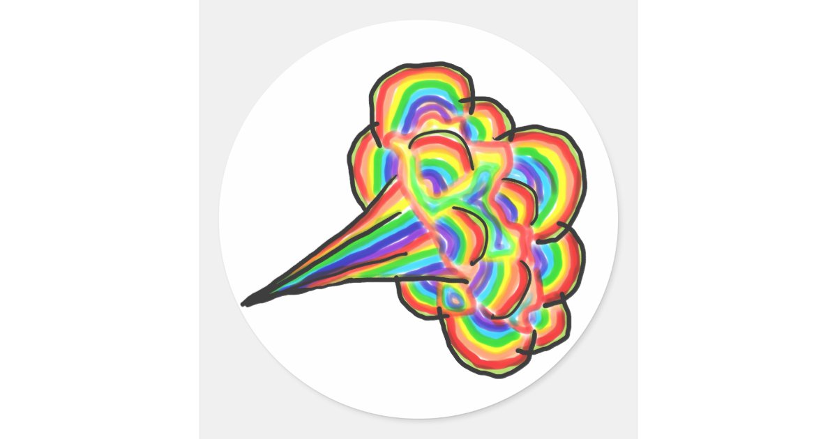 Rainbow Fart Classic Round Sticker | Zazzle