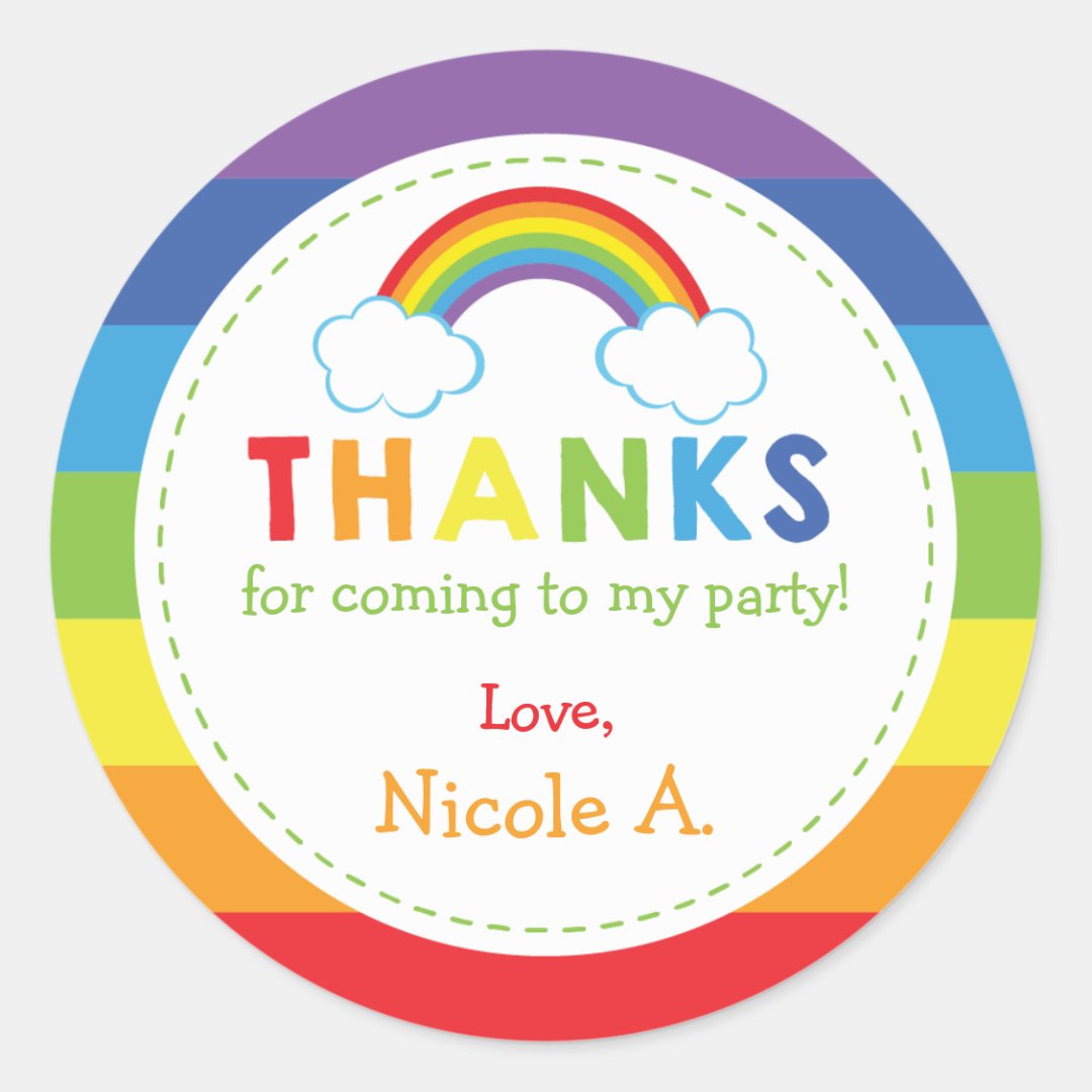 Rainbow Favor Tags / Rainbow Stickers | Zazzle