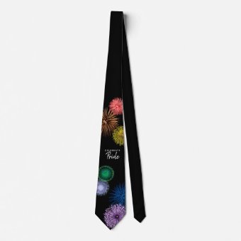 Rainbow Fireworks Celebrate Pride Month Neck Tie | Zazzle