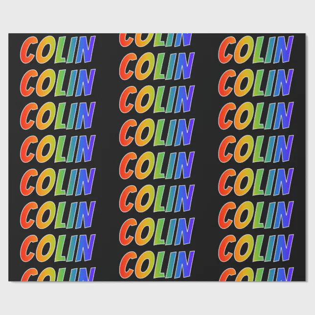 Rainbow First Name "COLIN"; Fun & Colorful Wrapping Paper | Zazzle