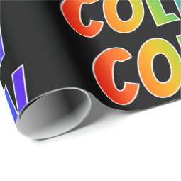 Rainbow First Name "COLIN"; Fun & Colorful Wrapping Paper | Zazzle