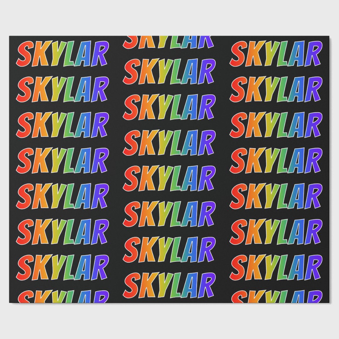 Rainbow First Name "SKYLAR"; Fun & Colorful Wrapping Paper | Zazzle