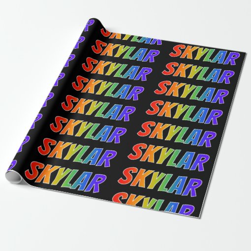 Rainbow First Name "SKYLAR"; Fun & Colorful Wrapping Paper | Zazzle