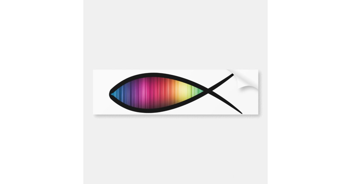 Rainbow Fish Bumper Sticker | Zazzle
