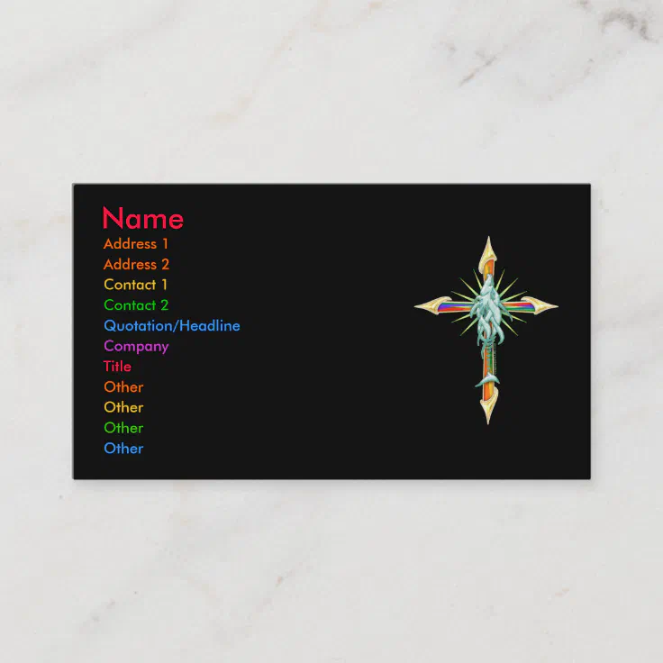 Rainbow Fish Cross Business Card | Zazzle