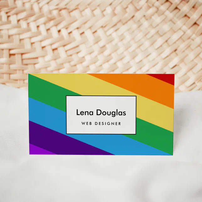 Rainbow flag business card | Zazzle