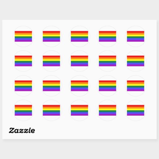 Rainbow Flag Classic Round Sticker | Zazzle