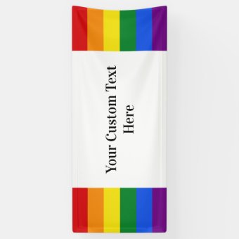 Rainbow Flag custom text banner | Zazzle