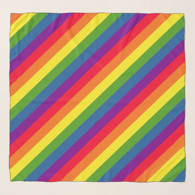 Rainbow Flag Diagonal Stripes Pride Celebration Scarf | Zazzle