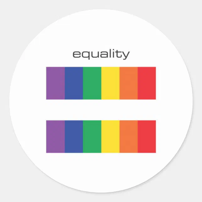 Rainbow Flag Equality Symbol Sticker | Zazzle