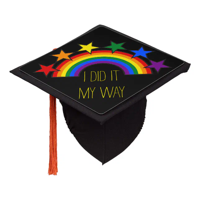 RAINBOW FLAG GARLAND STARS III + your ideas Graduation Cap Topper | Zazzle