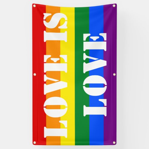 Rainbow Flag Gay Pride LGBT Love is Love Banner | Zazzle