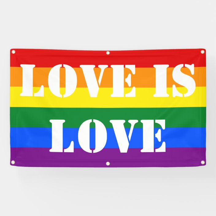 Rainbow Flag Gay Pride LGBT Love is Love Banner | Zazzle.com