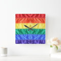 Rainbow Flag Gay Pride LGBTQ LGBT love is love Square Wall Clock | Zazzle