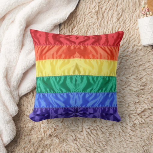 Rainbow Flag Gay Pride LGBTQ LGBT love is love Throw Pillow | Zazzle