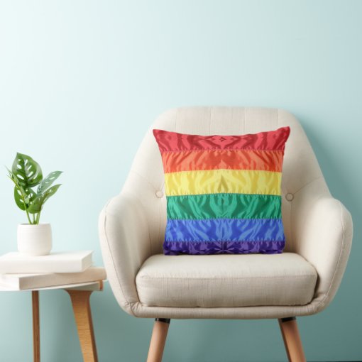 Rainbow Flag Gay Pride LGBTQ LGBT love is love Throw Pillow | Zazzle
