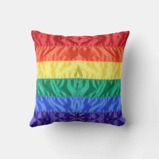 Rainbow Flag Gay Pride LGBTQ LGBT love is love Throw Pillow | Zazzle